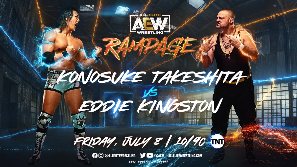 Eddie Kingston Vs Konosuke Takeshita (AEW Rampage 7/8/22) Match Review ...
